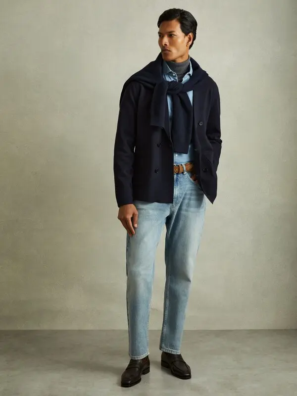 REISS Gartlett Leather Saddle Loafers