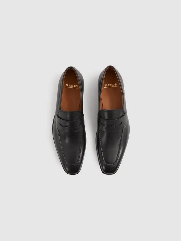 REISS Gartlett Leather Saddle Loafers