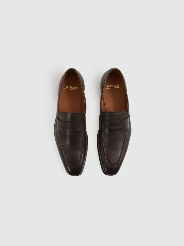 REISS Gartlett Leather Saddle Loafers