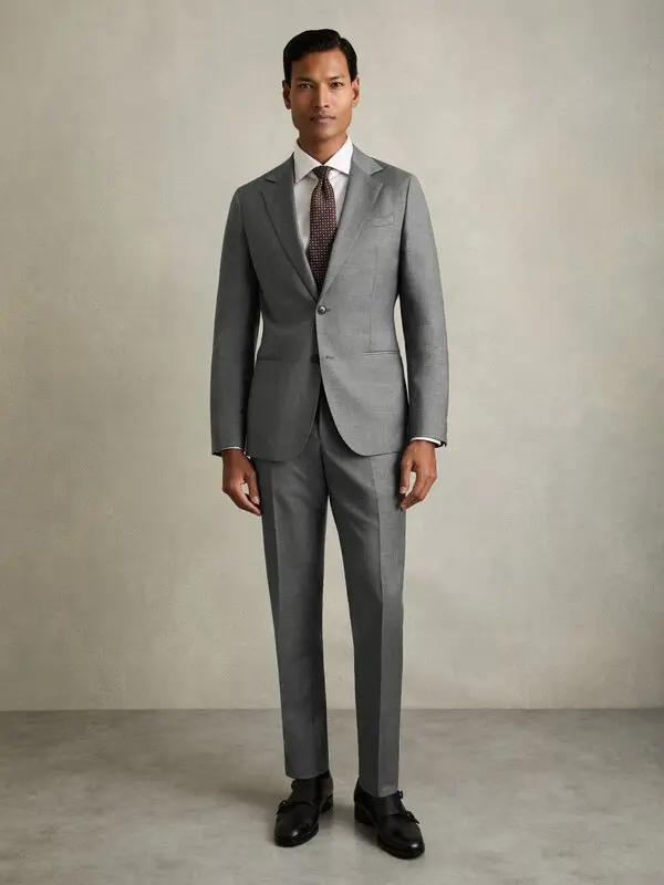 REISS Aspire Slim-fit Wool Trousers - Grey