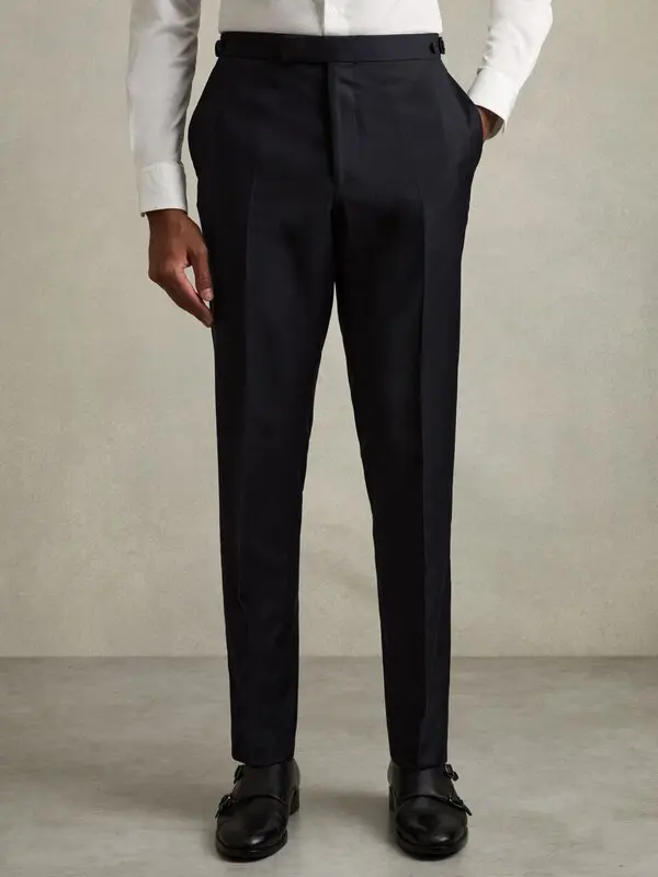 REISS Aspire Slim-fit Wool Trousers - Navy