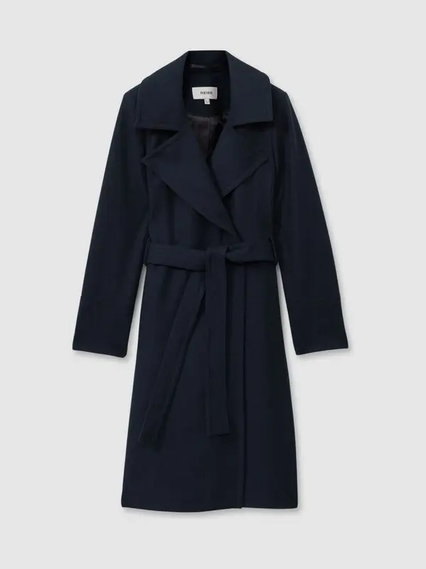 REISS Rae Wool-blend Double-breasted Coat With Cashmere
