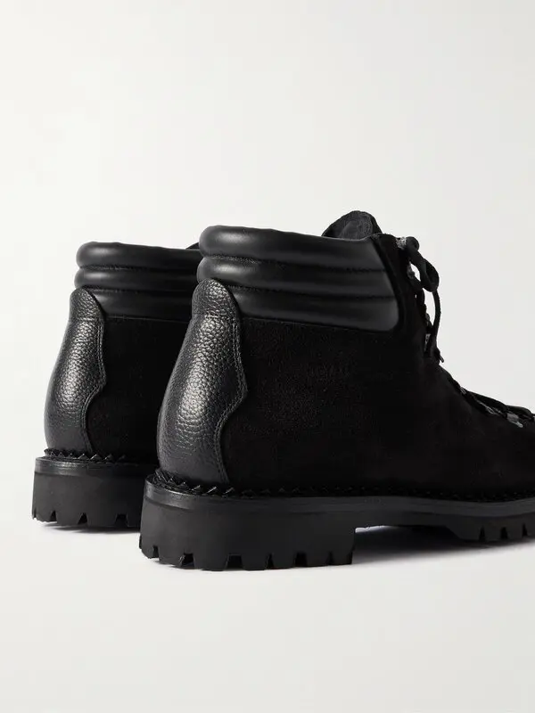 Yuketen Leather-Trimmed Suede Boots In Black 50% Off Editorialist