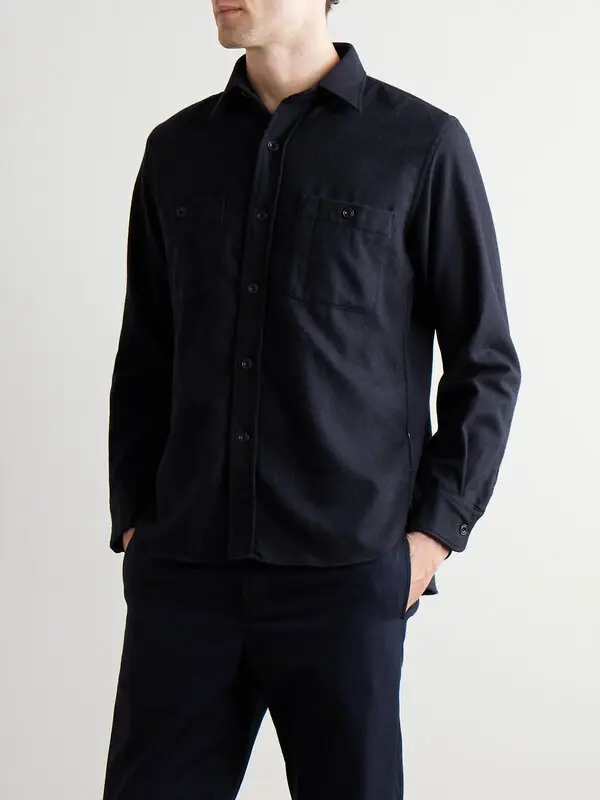 Hartford Percey Wool-blend Flannel Shirt
