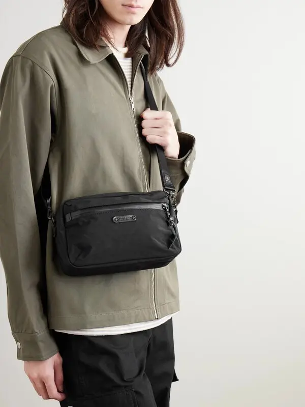 MASTER-PIECE CO Root S Leather-trimmed Nylon Messenger Bag