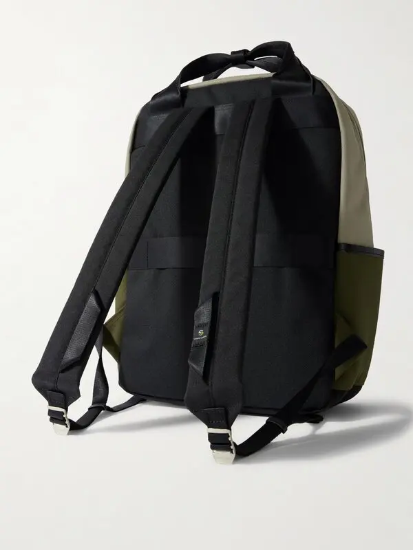 MASTER-PIECE CO Defend Leather-trimmed Coated-canvas Backpack