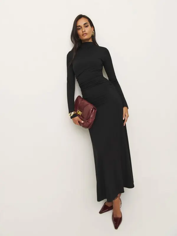 REFORMATION Nemy Knit Maxi Dress - Black