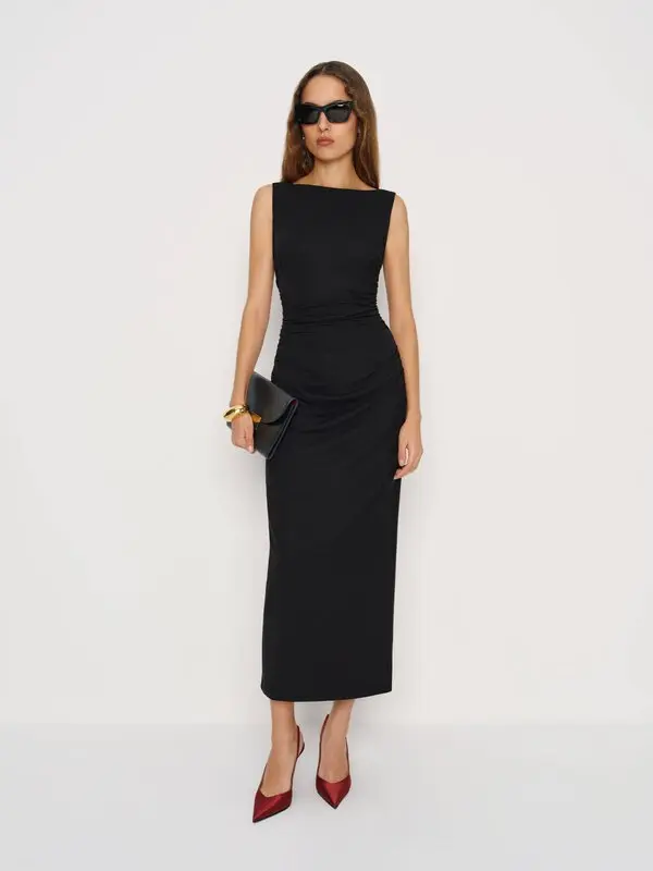REFORMATION Benson Knit Dress - Black