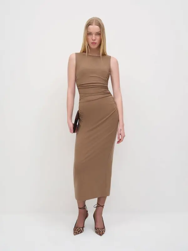 REFORMATION Benson Knit Dress - Brown