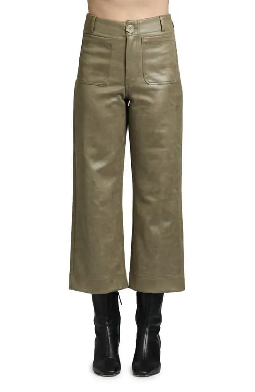 APNY High-waisted Faux Leather Wide Leg Pants