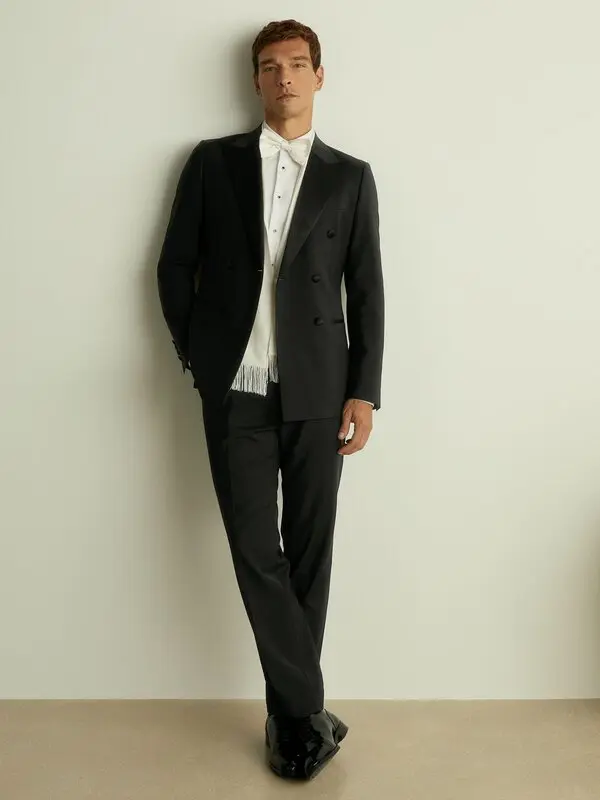 REISS Meyer Silk Fringed Scarf