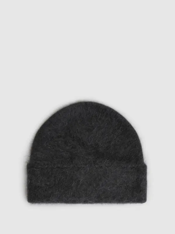 REISS Alba Cashmere Beanie - Charcoal