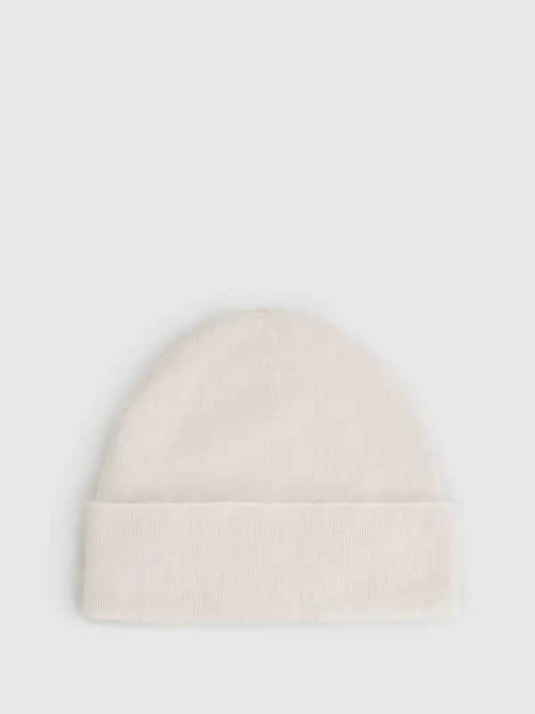 REISS Alba Cashmere Beanie - Cream