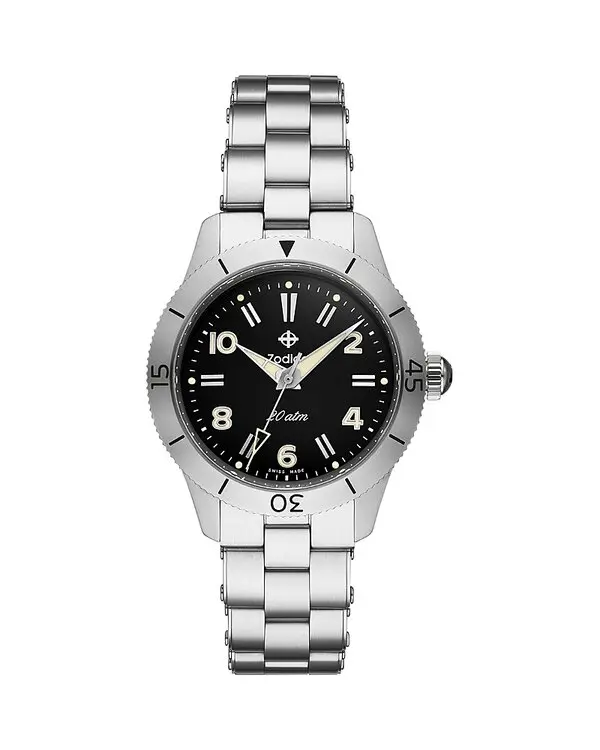 ZODIAC Ref. 691 Manual Wind Watch, 36mm - Black/silver