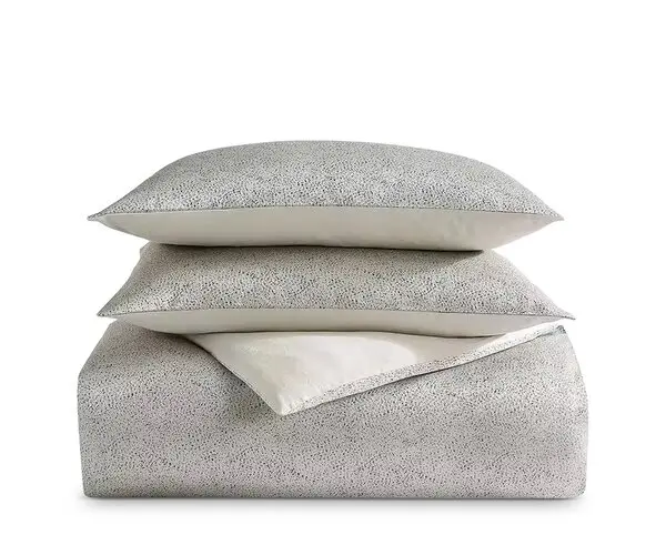 Vera Wang Speckled Satin Weave 3 Piece Duvet Cover Set, Queen
