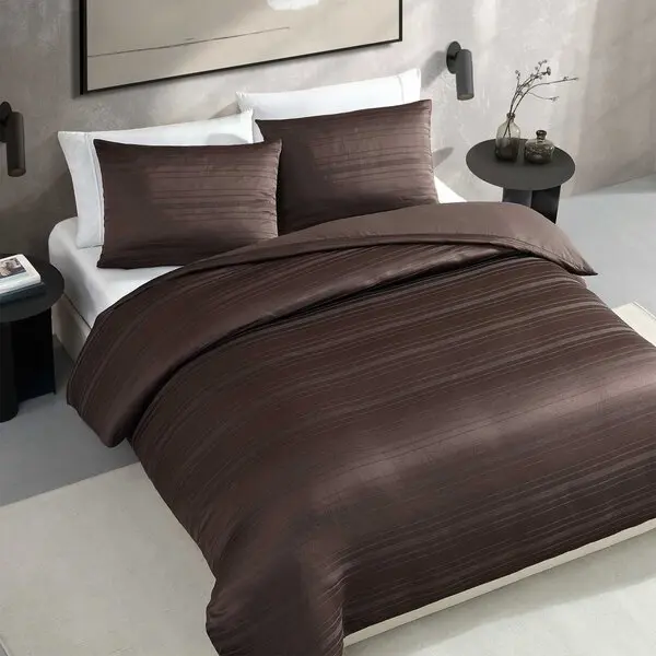 Vera Wang Illusion Lines 3 Piece Duvet Cover Set, King
