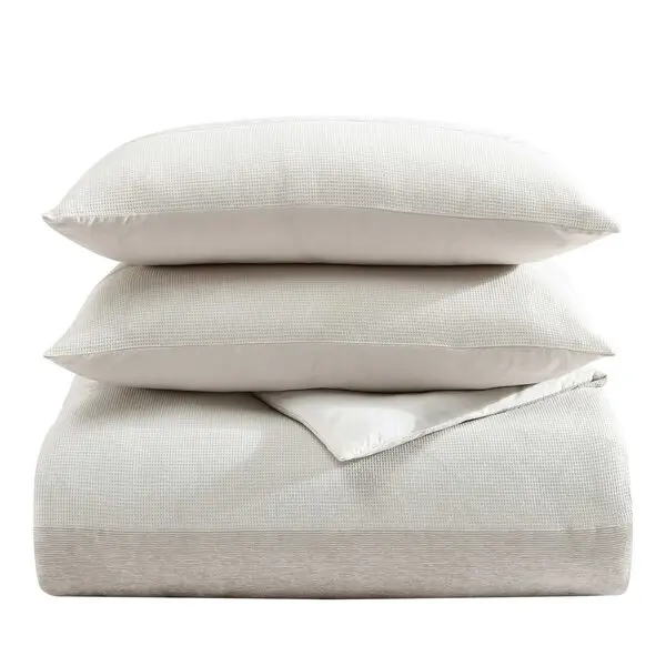 Vera Wang Chenille Waffle Stripe 3 Piece Duvet Cover Set, King