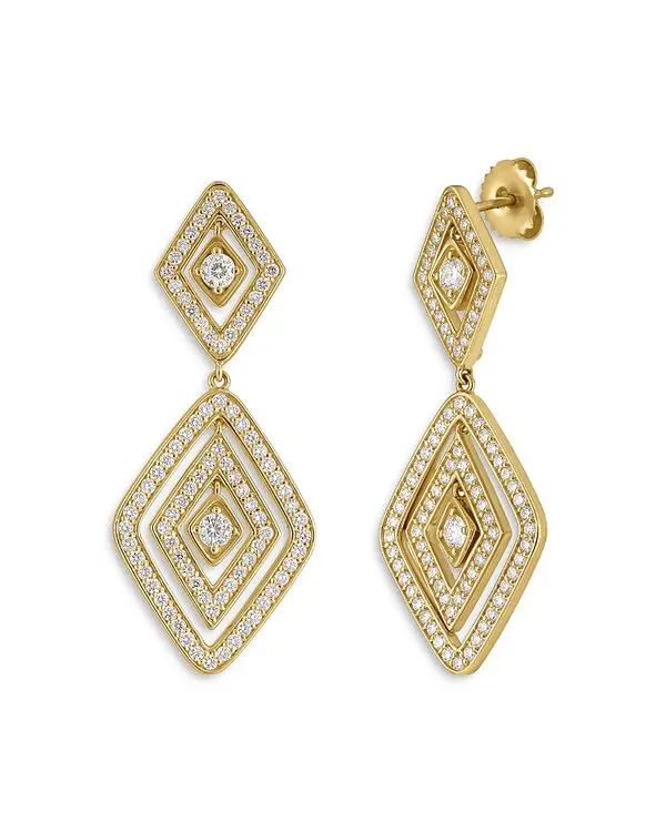 Roberto Coin 18k Yellow Diamante Diamond Drop Earrings - Gold