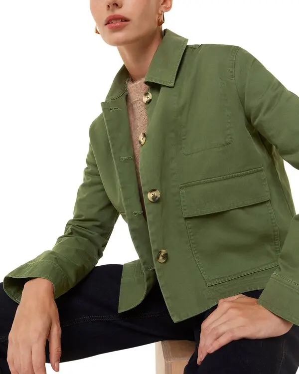 Whistles Marie Casual Jacket - Dark Green