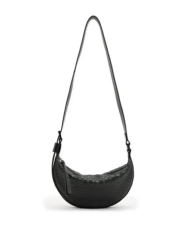 ALLSAINTS Half Moon Leather Crossbody - Black/black