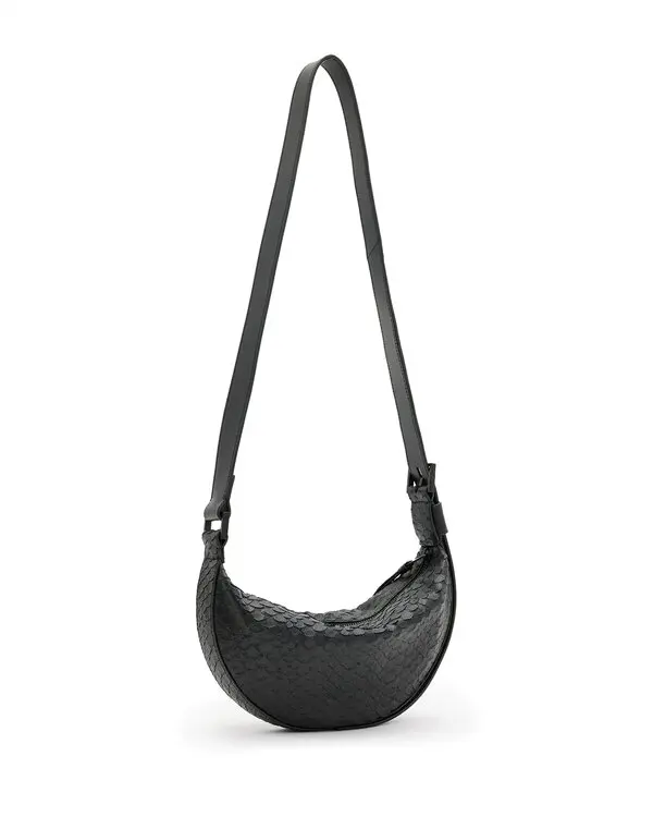 ALLSAINTS Half Moon Leather Crossbody - Black/black