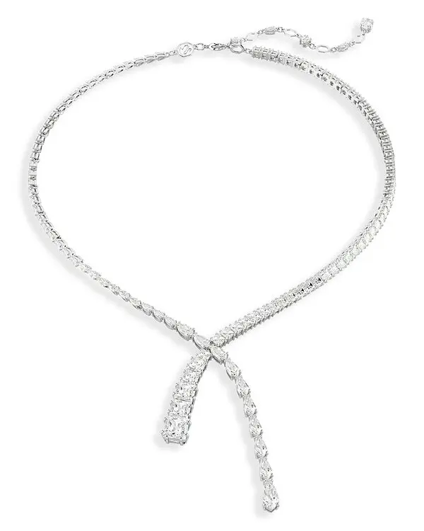 SWAROVSKI Matrix Mixed Cut Crystal Lariat Necklace - Silver