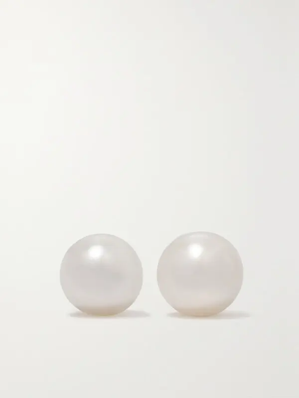 Mateo 14-karat Gold Pearl Stud Earrings - White