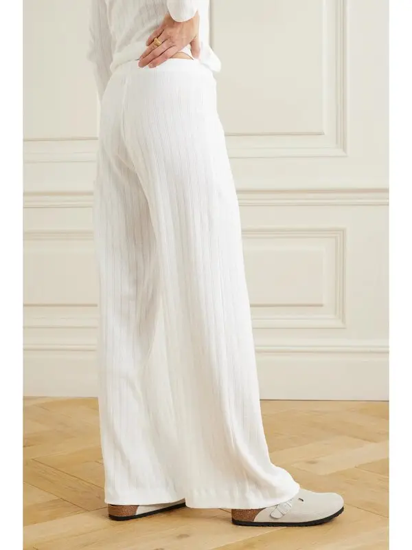 LESET Pointelle-knit Cotton Boxer Pants