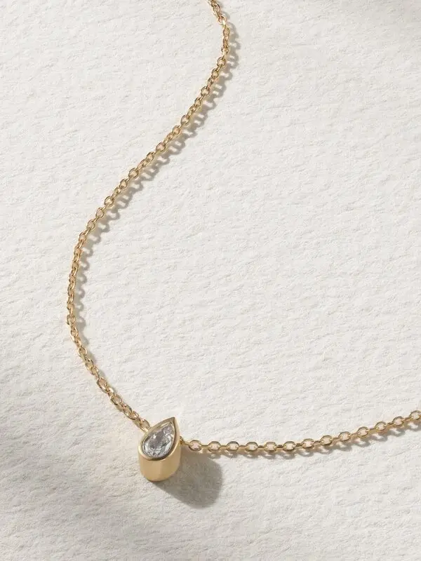 Mateo 14-karat Pear Cut Diamond Necklace - Gold