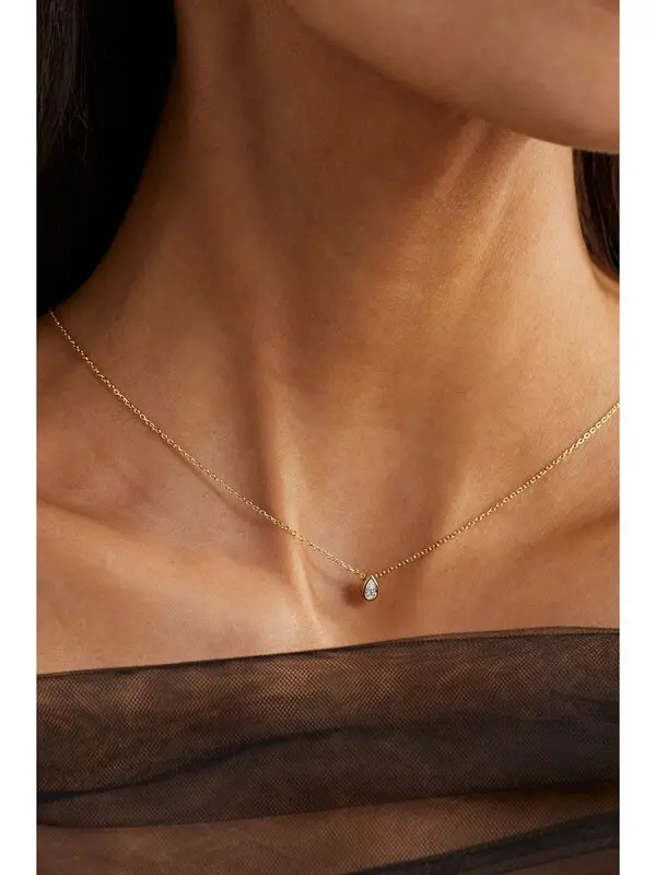 Mateo 14-karat Pear Cut Diamond Necklace