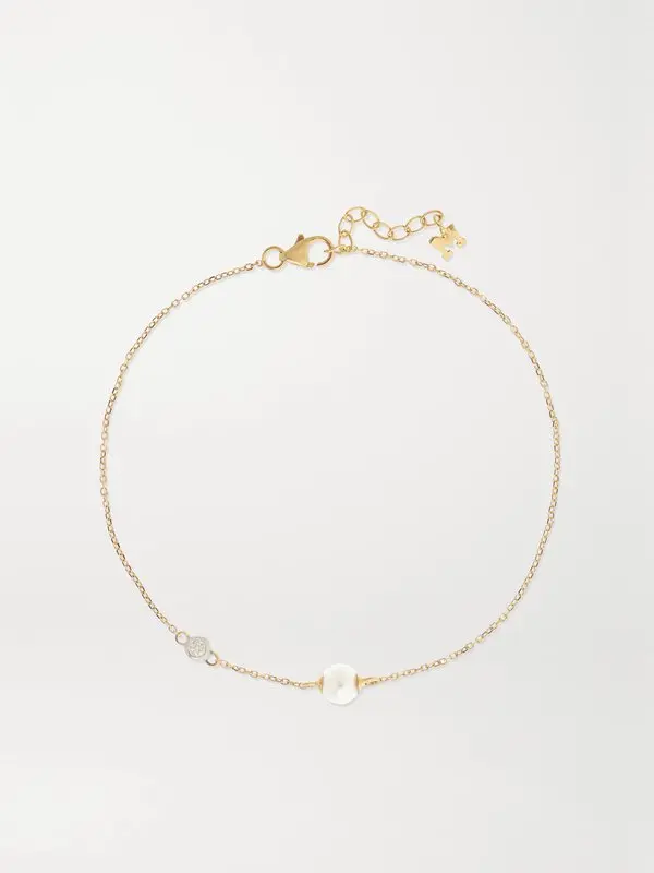 Mateo 14k Pearl And Diamond Bracelet - Gold