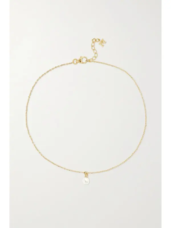 Mateo 14-karat Pearl Anklet - Gold
