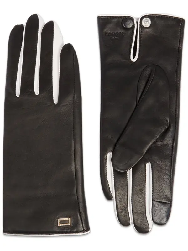 LANCEL Leather Gloves - Black