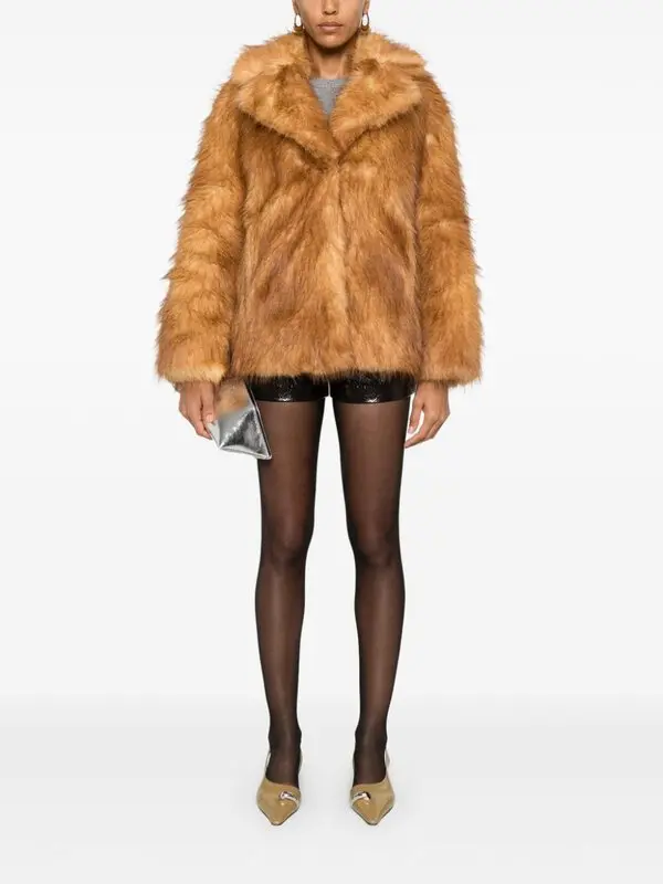 STAND STUDIO Janice Faux Fur Jacket - Brown