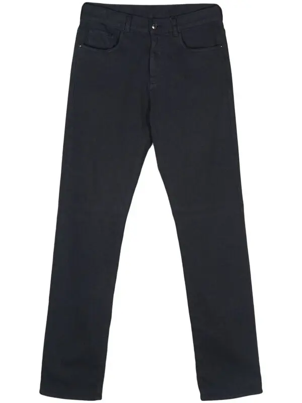 Canali Logo-patch Trousers - Blue