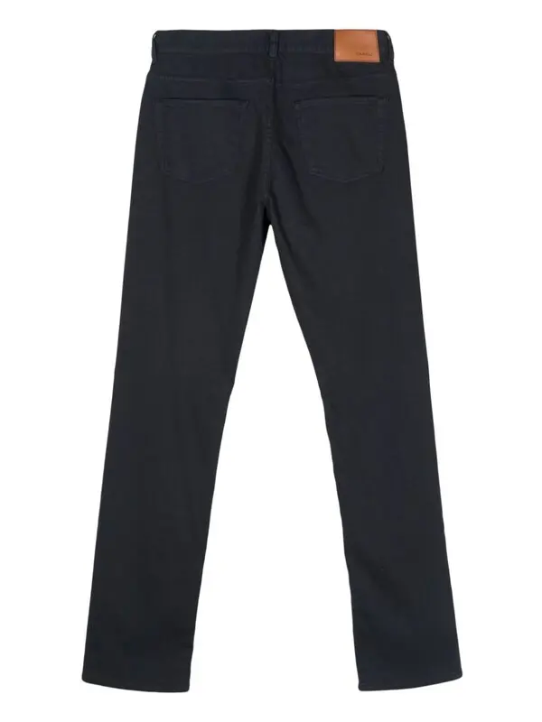 Canali Logo-patch Trousers - Blue