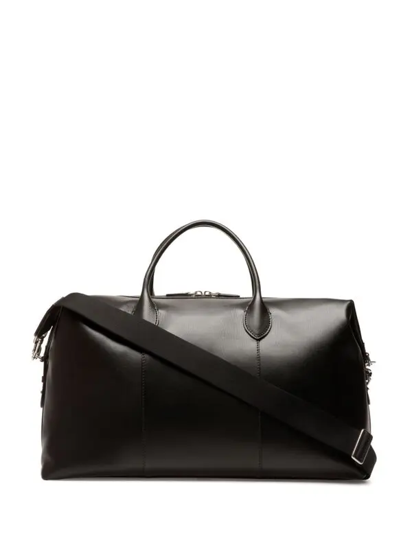 Bally Leather Holdall With Logo Patch - Black