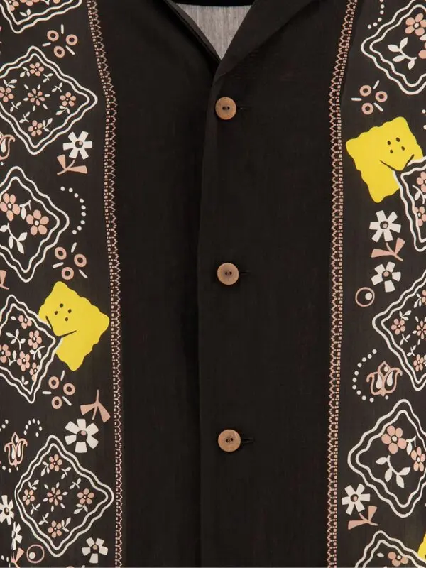 Kapital Floral-pattern Detailing Shirt - Black