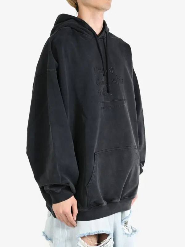 Vetements Embroidered-logo Hoodie - Black