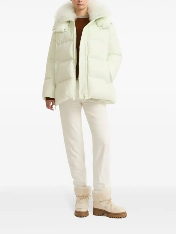 YVES SALOMON Shearling-trimmed Down Jacket - Green
