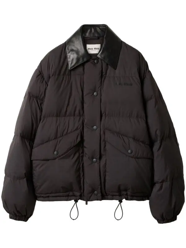 Miu Miu Cropped Down Jacket - Black