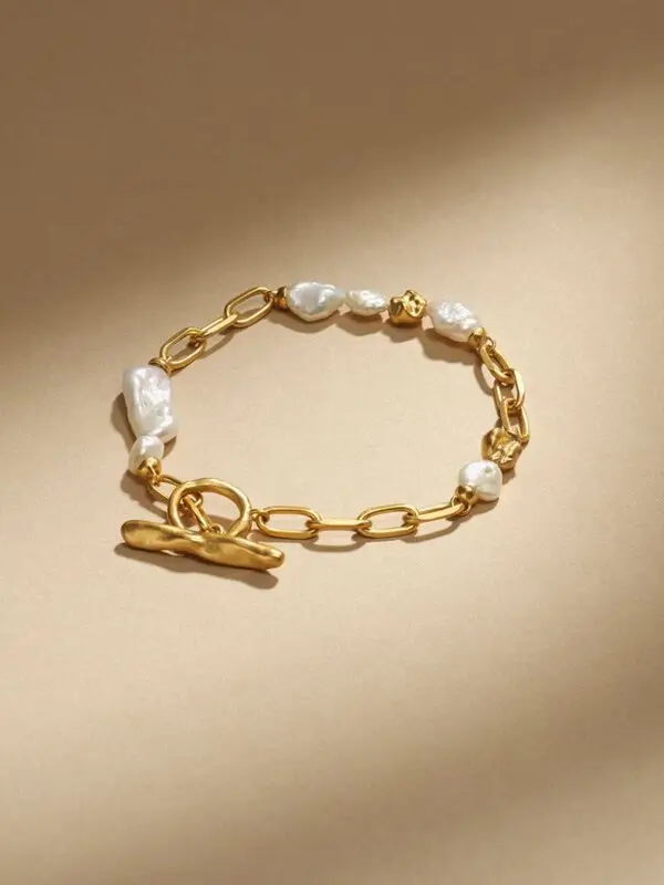 Monica Vinader X Amy Powney Keshi-pearl Bracelet - Gold