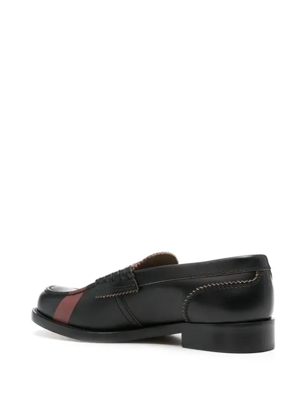 COLLEGE Leather Loafers - Black