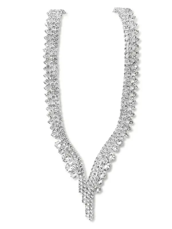 HZMER JEWELLERY Crystal-embellished Necklace - Silver