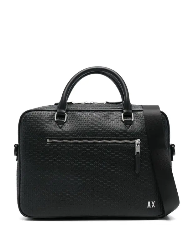 Armani Exchange Monogram-embossed Briefcase