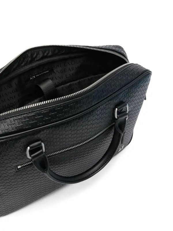 Armani Exchange Monogram-embossed Briefcase