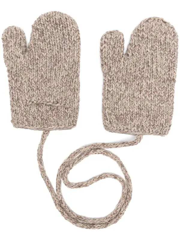 MAISON MARGIELA Shetland Mittens - Brown