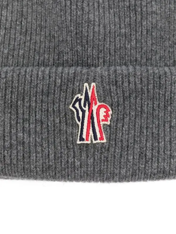 Moncler Virgin Wool Beanie - Grey