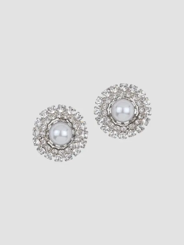 JENNIFER BEHR Antinea Rhodium-plated, Imitation Pearl & Crystal Earrings - Crystal Pearl