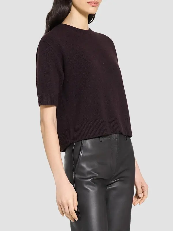 Theory Cashmere Knit Crop T-shirt